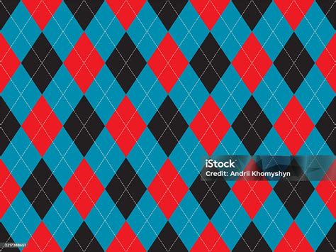 빨간색 청록색 검은색의 대담한 아가일 패턴 배경 직물 또는 웹 그래픽을 위한 클래식한 디자인 다재다능하고 생생하며 눈길을 끄는 질감 0명에 대한 스톡 벡터 아트 및 기타