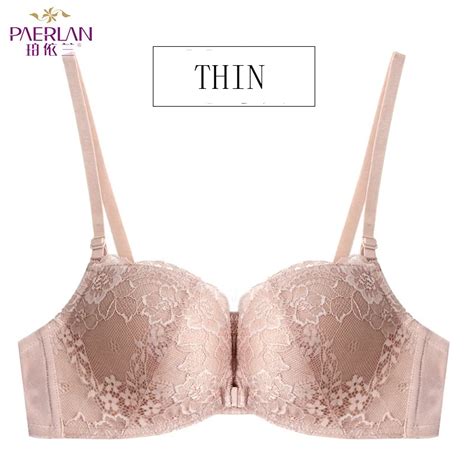 Paerlan Bra Lace Front Buckle No Steel Ring Bra New Small Chest Beauty