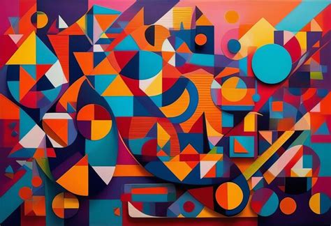 Premium Photo Exploring The Intersection Of Color And Form In Abstract Art