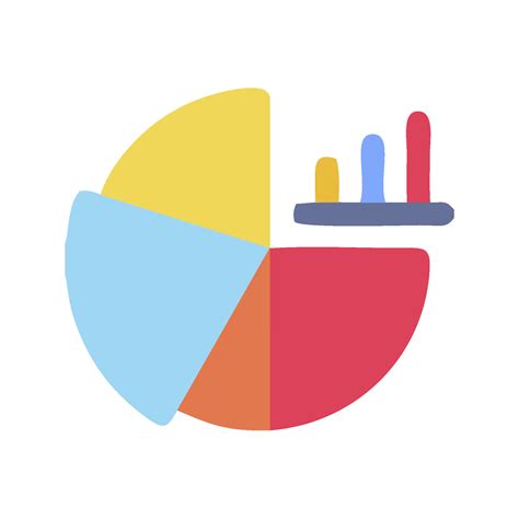 A Colorful Pie Chart With A Bar Graph Vector Art At Vecteezy