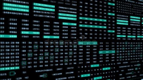 Cyber Hud Technology Depth Of Field Center Focus View Binary Data Code Animation For