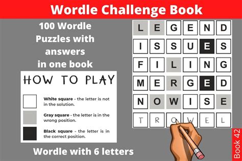 Wordle Challenge Book 100 Puzzles Graphic By Printablepdfstore · Creative Fabrica