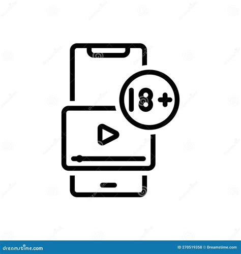 Black Line Icon For Explicit Content And Adult Stock Vector Illustration Of Logotype Symbol