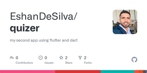 Github Eshandesilvaquizer My Second App Using Flutter And Dart
