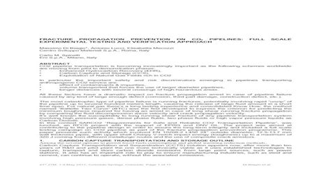 Pdf Fracture Propagation Prevention On Co2 Pipelines · By Comparing The Fluid Decompression