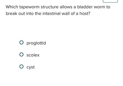 Which Tapeworm Structure Allows A Bladder Worm To