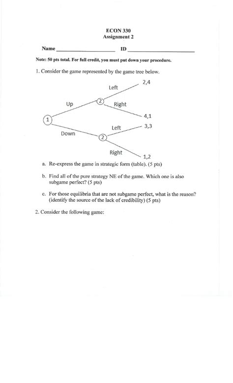 Solved Consider The Game Represented By The Game Tree Below