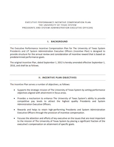 Free 10 Executive Compensation Plan Samples Deferred Incentive Sales