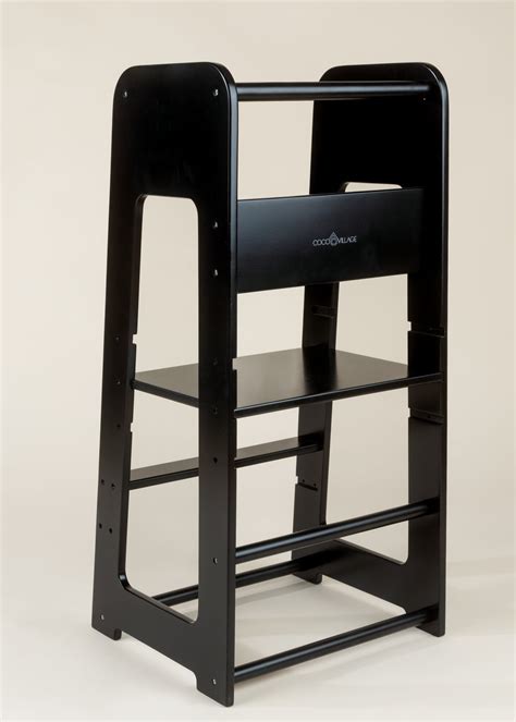 Black Learning Tower Kitchen Helper Stool Coco Village