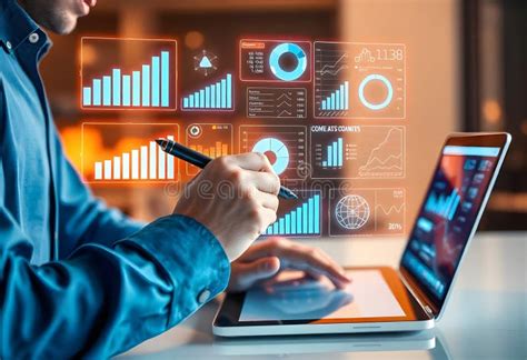 An Analyst Uses A Computer And Dashboard For Data Business Analysis And Data Management System