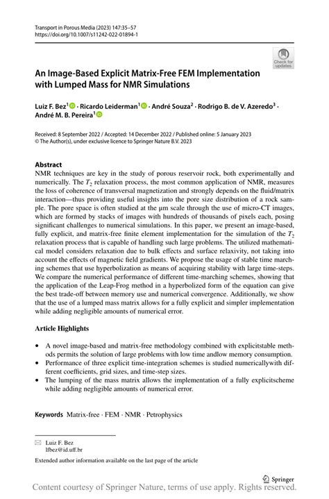 an image based explicit matrix free fem implementation with lumped mass