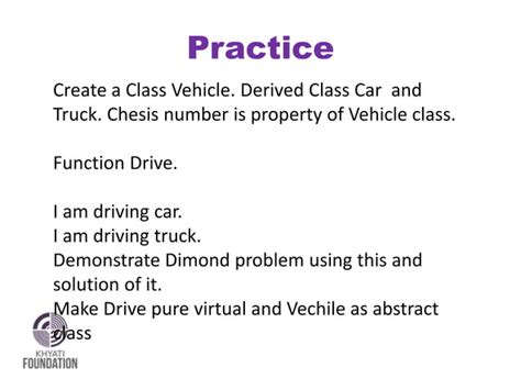 Pure Virtual Function And Abstract Class PPT