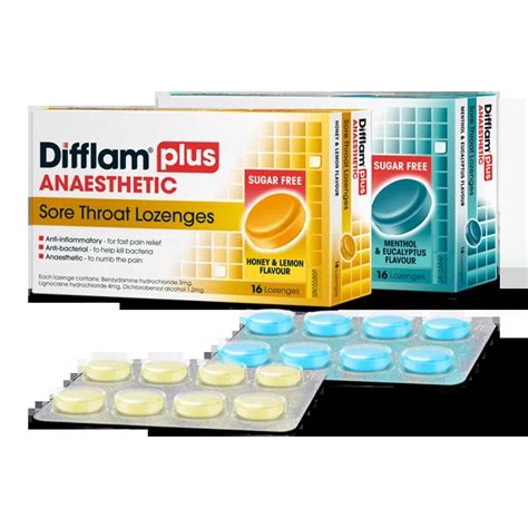 Difflam Plus Anaesthetic Sore Throat Lozenges Difflam Singapore