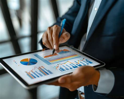 Digital Marketing Sales Data Analysis And Economic Growth Chart Businessman With Smartphone