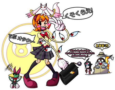 An Image Of A Cartoon Character With Many Expressions On Her Face And In The Background She Is