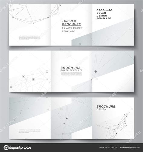 방사상 배치는 세 가지 팜플렛 평면 표지 디자인 책 디자인 팜플렛 표지를 위한 템플릿을 덮고 있다 회색 기술의 배경은