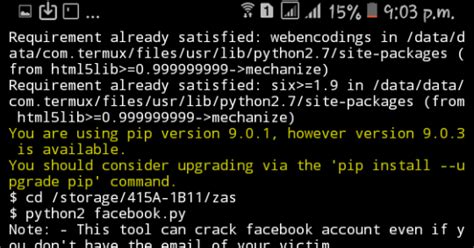 Zawwinsoe Termux Facebook Password Hacking