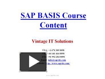 SAP Basis PPT Presentation Free To Download