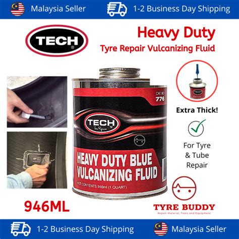 TECH Heavy Duty Vulcanizing Fluid QT 946ml Cement Gum Valkarn Tyre Repair Tayar Gum Lazada