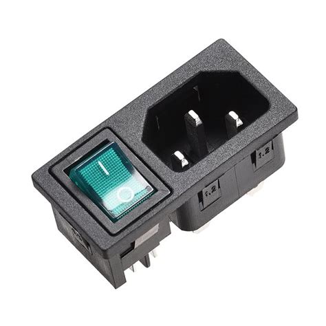 Iec320 C14 Inlet Module Connector Male Power Socket W Switch Ac 250v