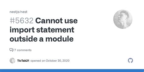 Cannot Use Import Statement Outside A Module · Issue 5632 · Nestjs