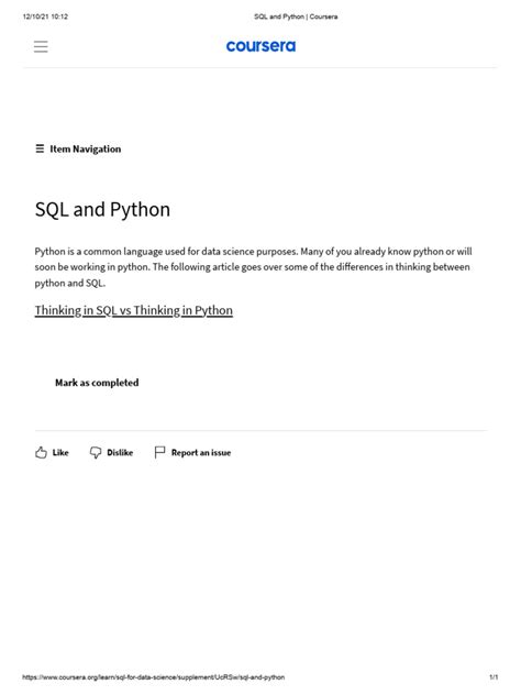 Sql And Python Coursera Pdf