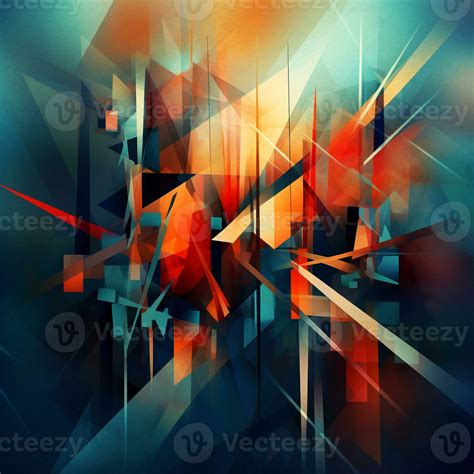 Abstract Bright Geometric Background Blue Orange Pattern Music Album
