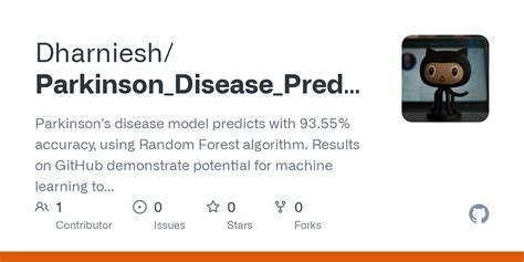 Github Dharnieshparkinsondiseaseprediction Parkinsons Disease Model Predicts With 9355