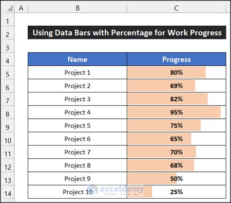 How To Use Data Bars With Percentage In Excel 3 Examples