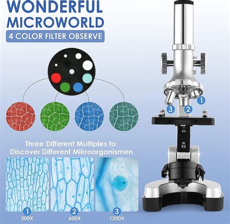 Microscope 300x 600x 1200x Monocular Microscopes With Metal Arm
