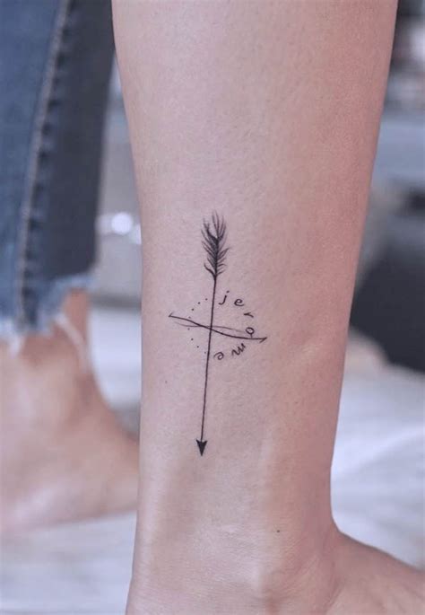 Arrow Foot Tattoos Printed T Shirt Trf