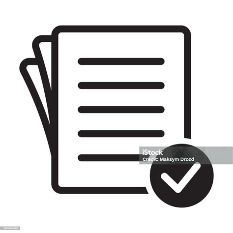 플랫 스타일의 준수 문서 아이콘입니다 흰색 절연 배경에 승인 된 프로세스 벡터 그림 체크 마크 비즈니스 개념입니다 개념에 대한