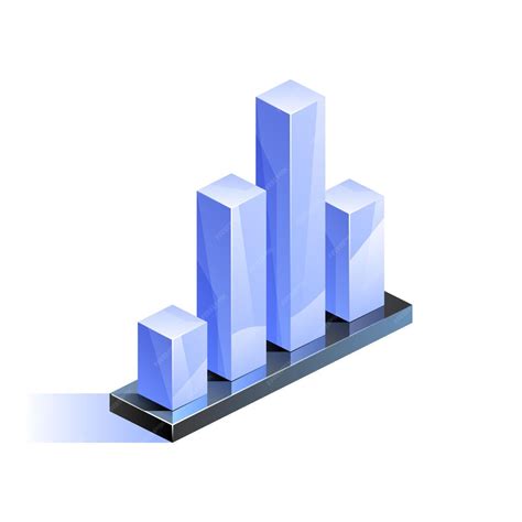 Premium Vector Blue Bar Graph Icon In Isometric View