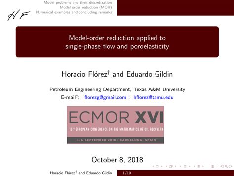 Pdf Model Order Reduction Applied To Single Phase Flow And Poroelasticity