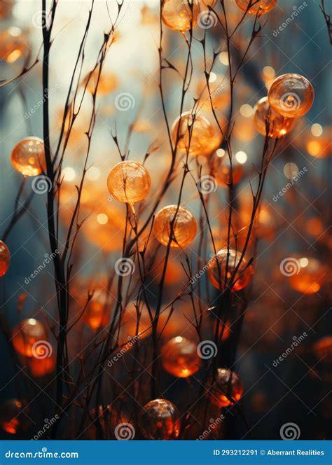 Orange Bubbles On The Branches Of A Tree Stock Illustration Illustration Of Reflection