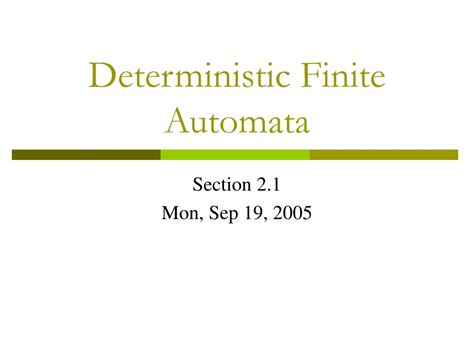 Ppt Deterministic Finite Automata Powerpoint Presentation Free