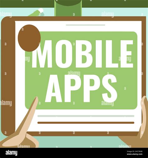Conceptual Display Mobile Apps Business Idea A Software Application Designed To Run On Handheld