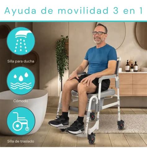 Silla De Ruedas Para Baño Con Inodoro Integrado 3 En 1 Envío Gratis