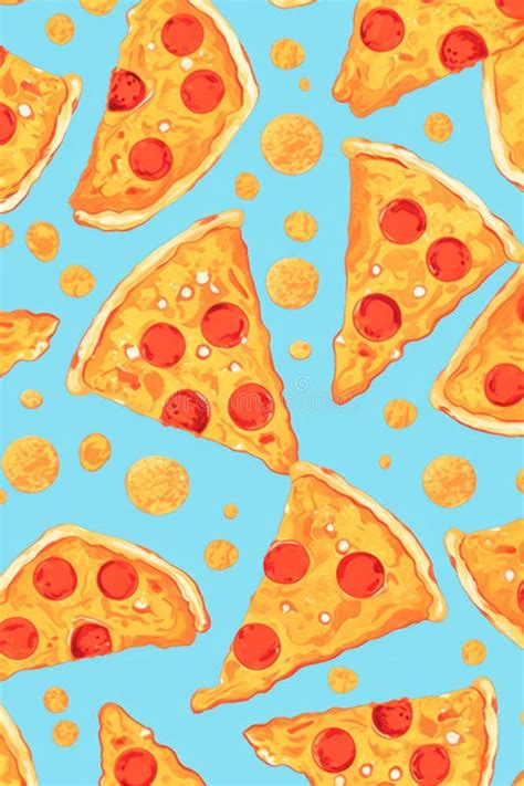 Hand Drawn Illustration Style Of A Classic Italian Pizza Stock Image