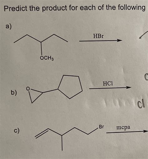 Solved Predict The Product For Each Of The Following