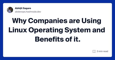 Abhijit Sagare On Linkedin Why Companies Are Using Linux Operating System And Benefits Of It