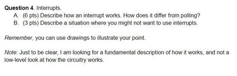 Solved Question Interrupts A Pts Describe How An Chegg