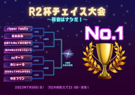 🎋 R2 ⭐️ On Twitter 【🔴live配信】r2杯チェイス大会day 2🎉 今夜ついに…‼️ チェイス界の最強ペアが決定します