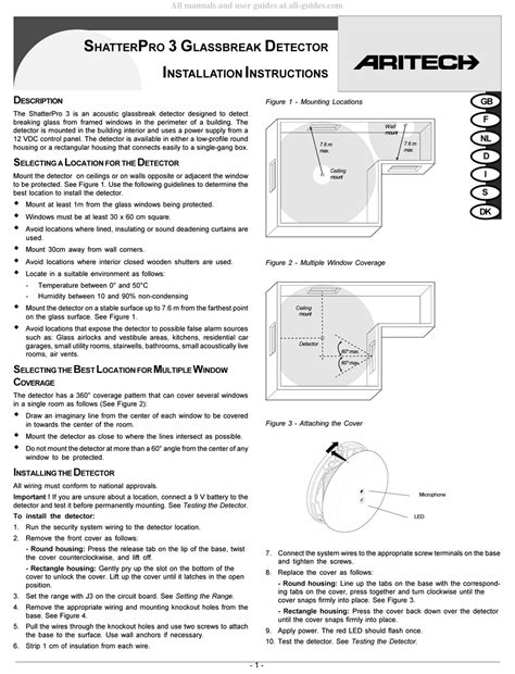 Aritech Shatterpro 3 Installation Instructions Manual Pdf Download