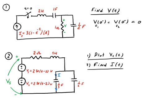 Solved Find V T Vc1 0 Vc2 0 0 1 Plot Vs T 2 Find Chegg Com