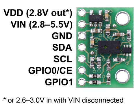 Pololu - VL6180X Time-of-Flight Distance Sensor Carrier with Voltage ...