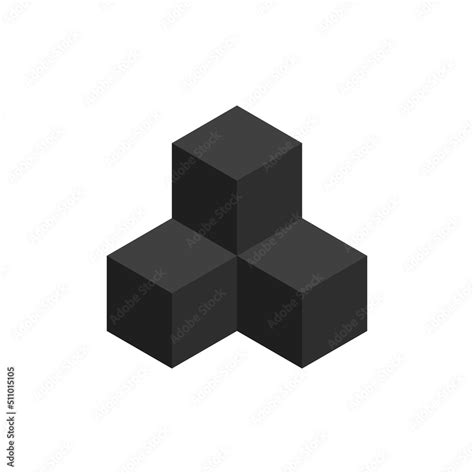 Cube 3d Cube Icon 3 Cubes 3d Block Isometric Stack Boxes Icon For Building Delivery And