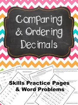 Comparing Ordering Decimals Practice And Word Problems TPT