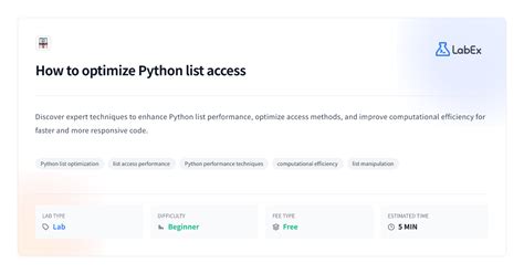 How To Optimize Python List Access Labex