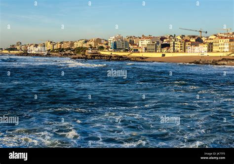 Atlantic Ocean Beach In Foz Do Douro District Of Porto City Second